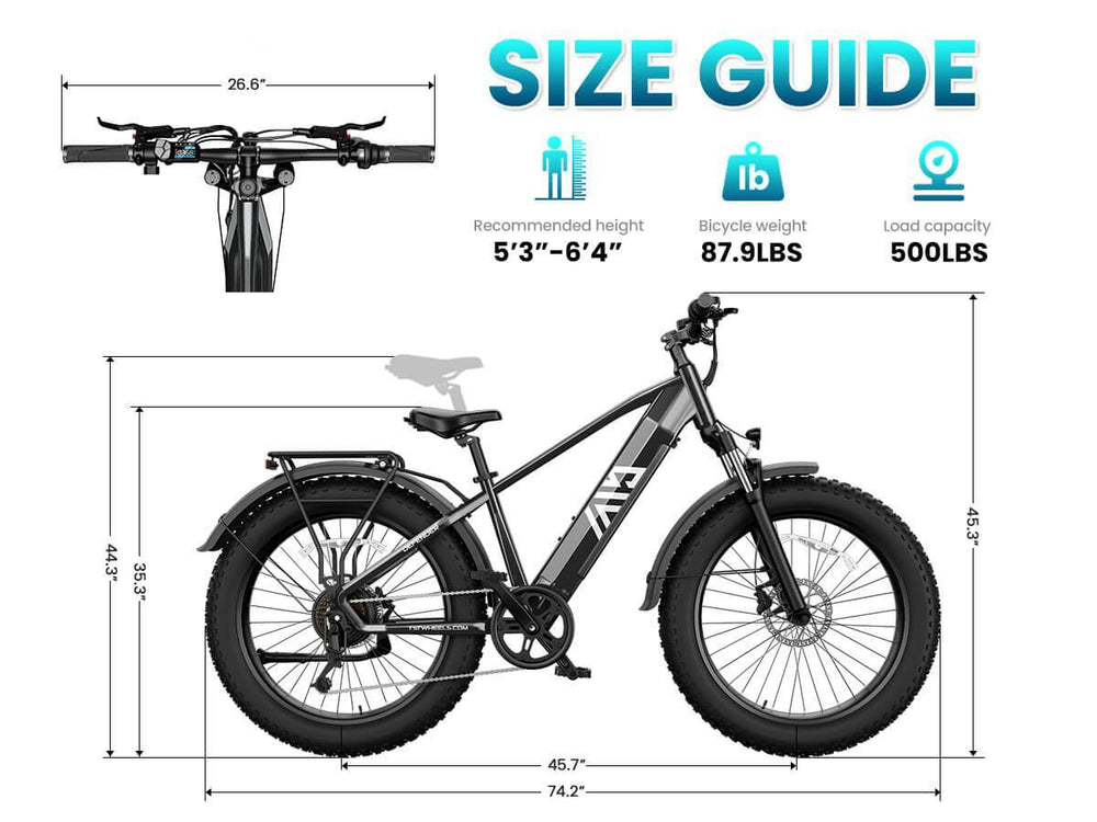 TST® Defender 26" Fat Tire Ebike For Adult