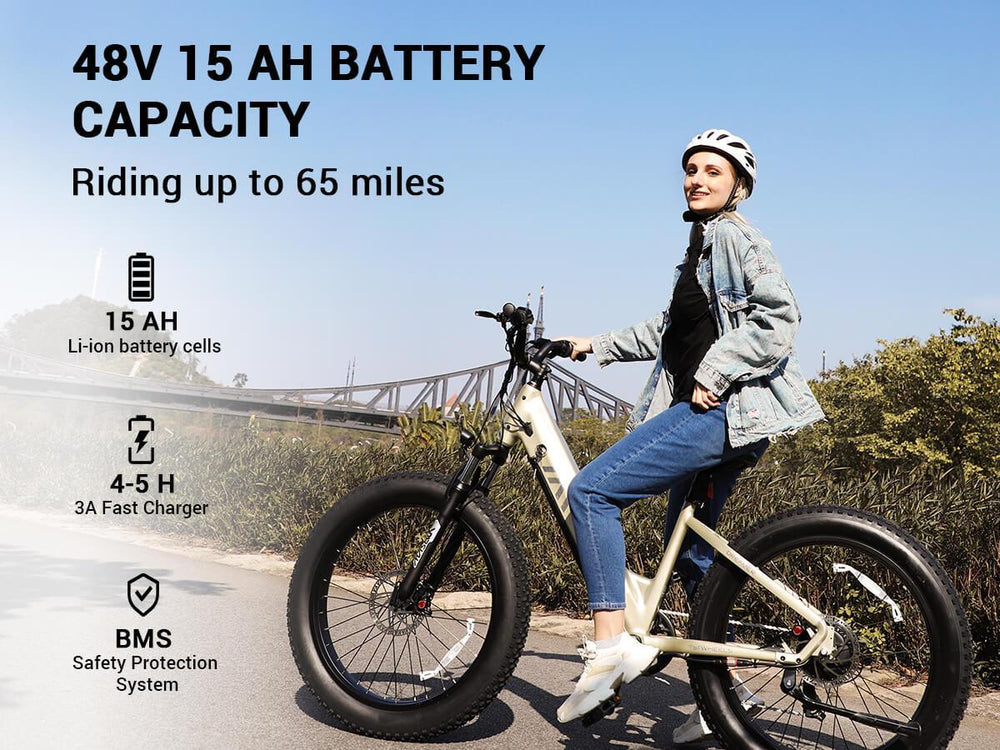 TST® Dreamer 26" Step-Thru Fat Tire Electric Bike